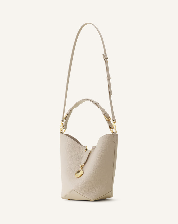 White Catch By Lanvin Medium Leather Bucket Bag | Lanvin