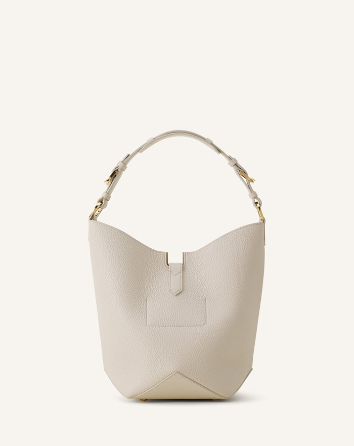 White Catch By Lanvin Medium Leather Bucket Bag | Lanvin